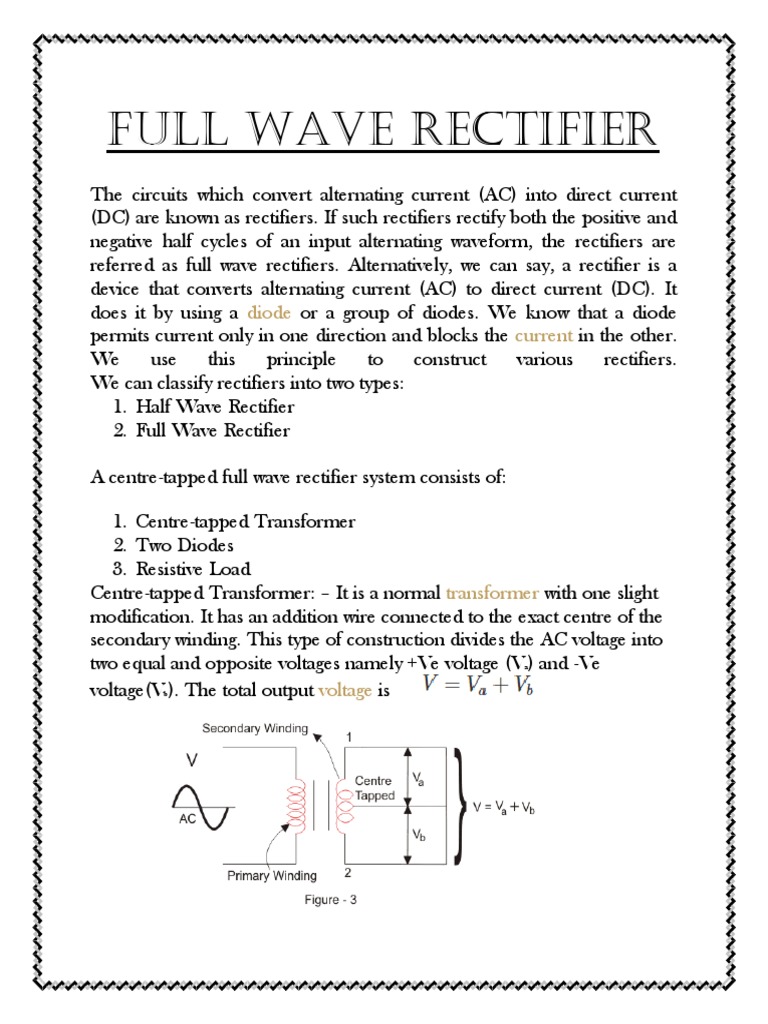Full Wave Rectifier | Download Free PDF | Rectifier | Direct Current