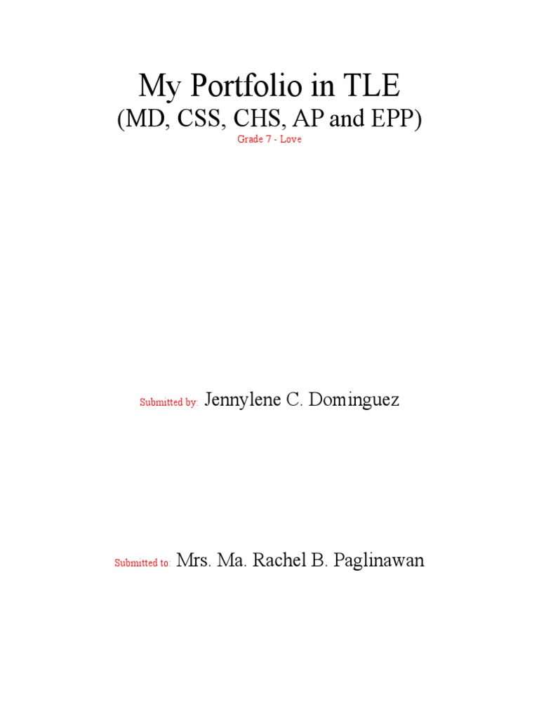 Grade 7 TLE Portfolio | PDF