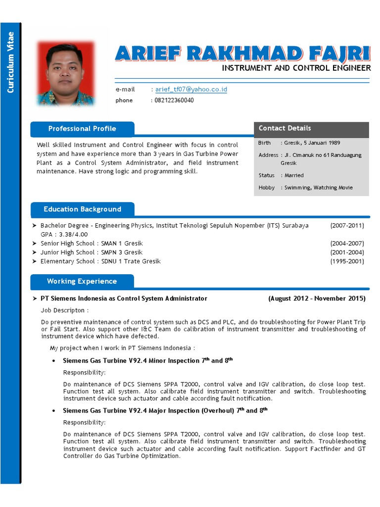 New Arief Rakhmad Fajri - CV PDF | PDF | Programmable Logic Controller | Server (Computing)