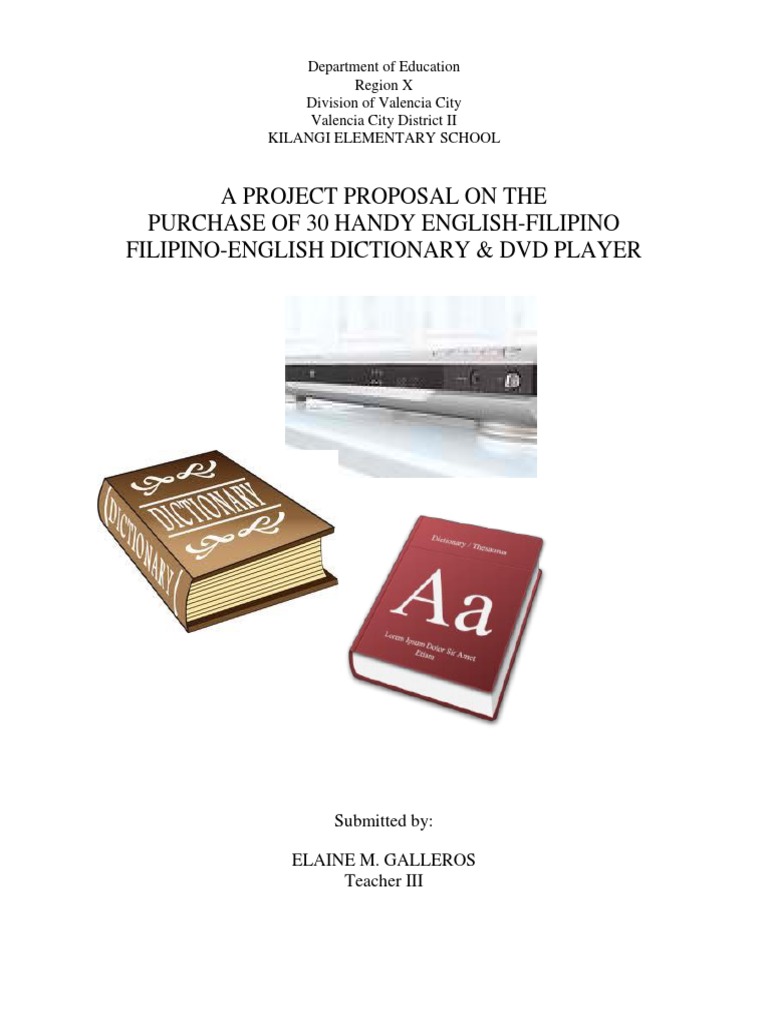 A Project Proposal On The Purchase of 30 Handy English-Filipino ...