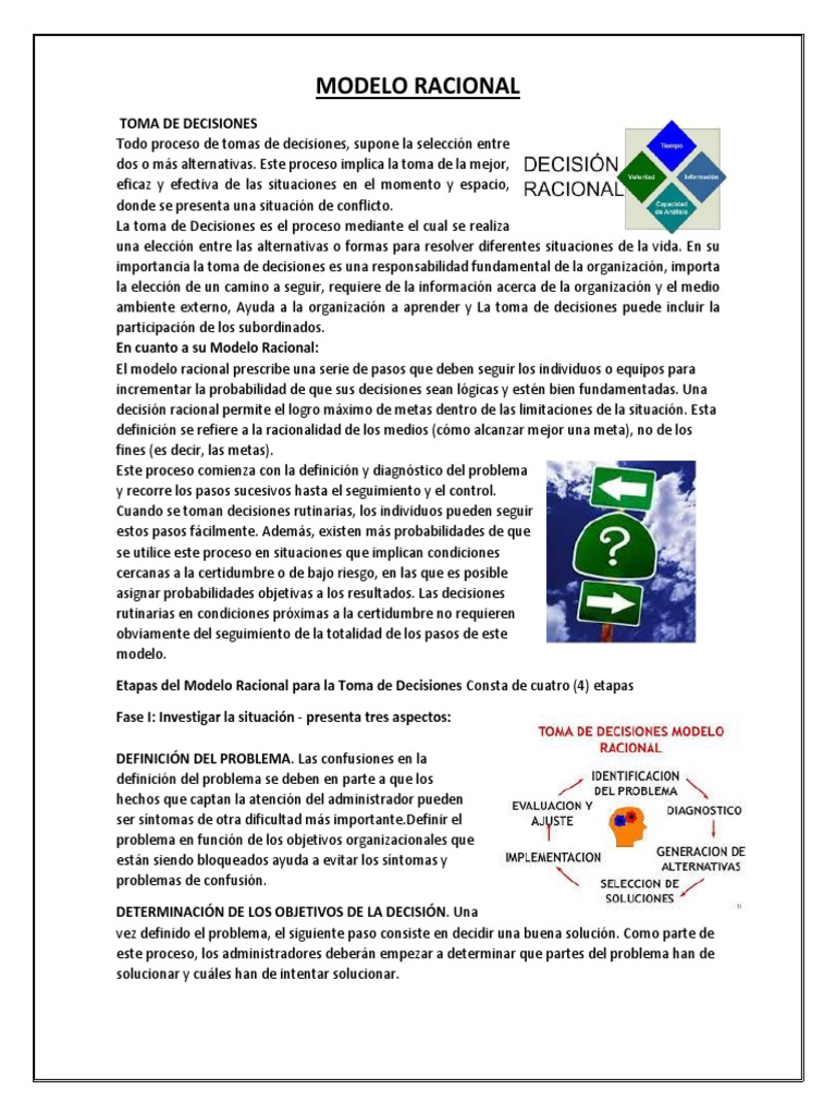 Modelo Racional | PDF | Racionalidad | Toma de decisiones
