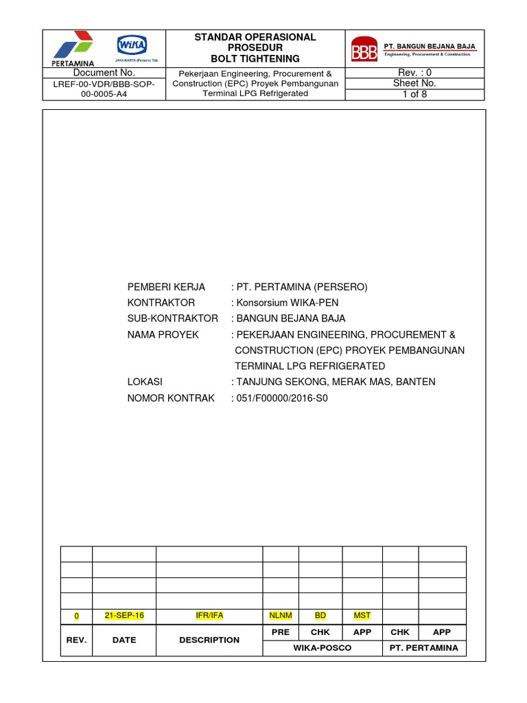 Procedure Bolt & Tightening | PDF