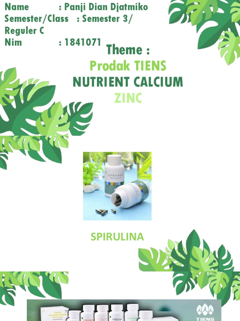 Theme: Nutrient Calcium: Prodak TIENS | PDF | Food And Drink | Nutrition