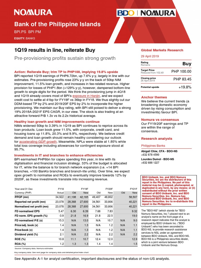 BPI Analysis | PDF | Financial Analyst | Valuation (Finance)