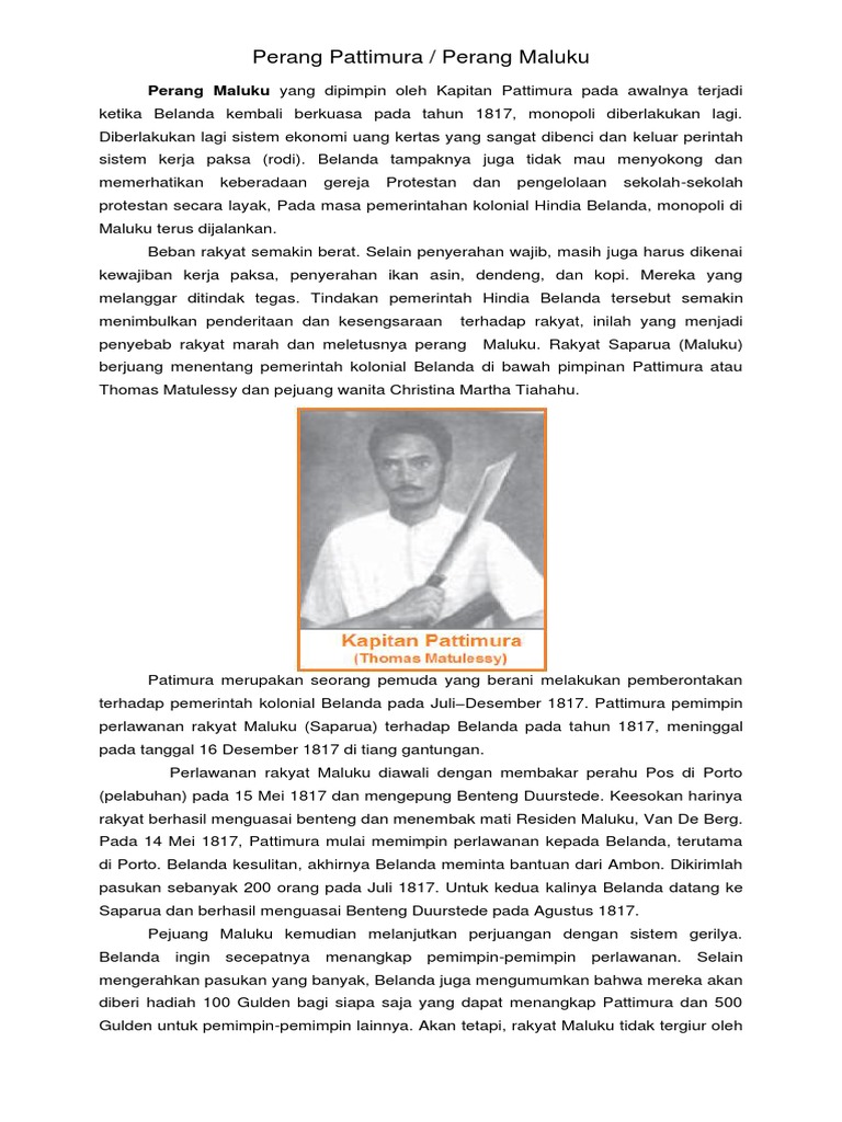 Perang Pattimura | PDF | Politik | Perjalanan