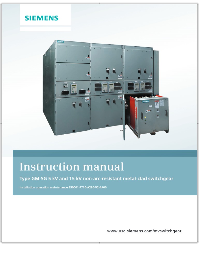 Instruction Manual - Type GM-SG Metal-clad, Non-Arc-resistant Switchgear