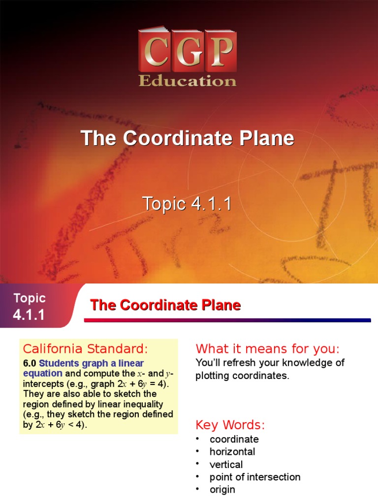 The Coordinate Plane | PDF | Cartesian Coordinate System | Differential ...