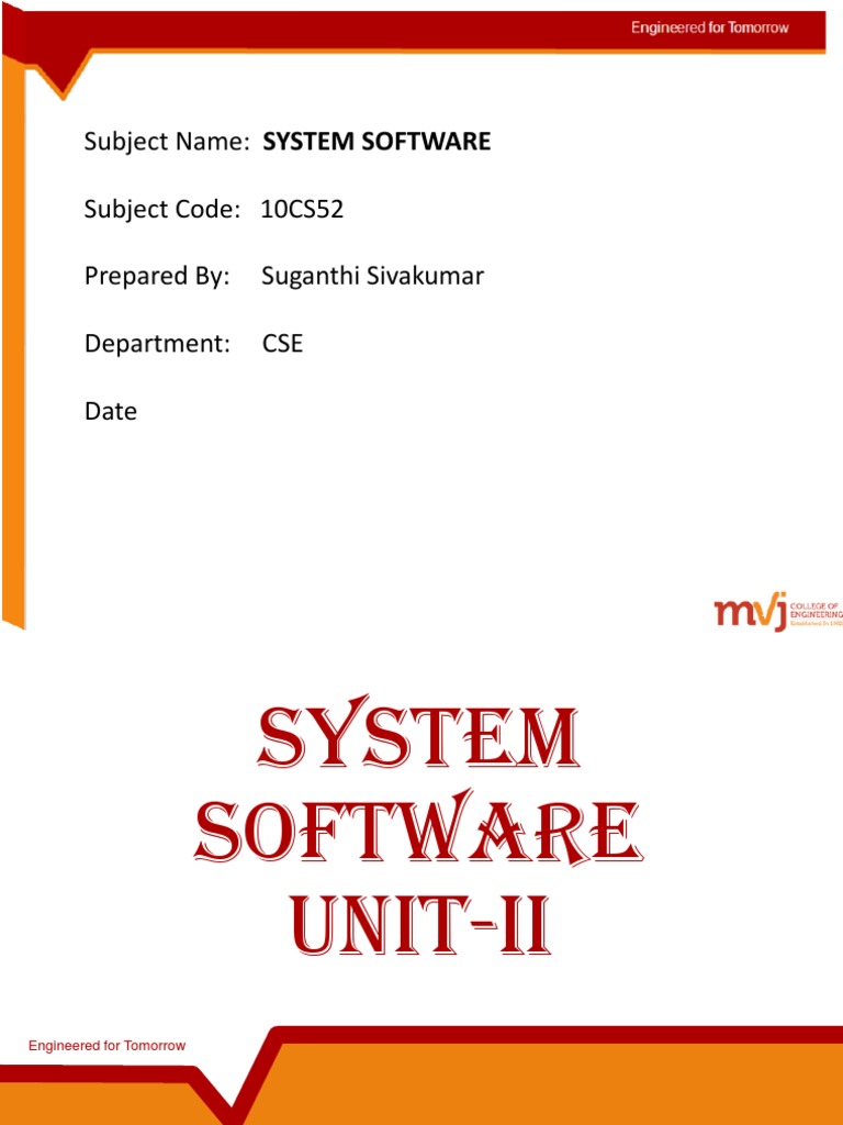 System Software Unit 2 Pdf Assembly Language Computer Program 