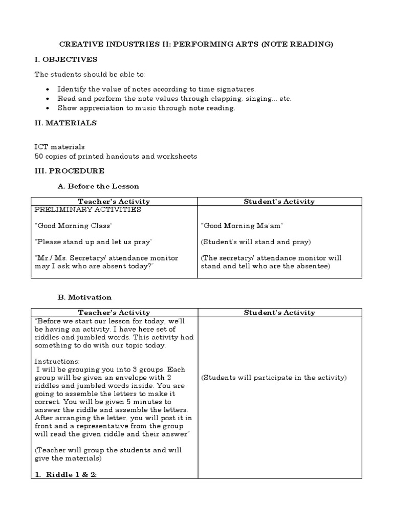 Lesson Plan For 1st Demo Teaching in Shs | PDF | Lesson Plan ...