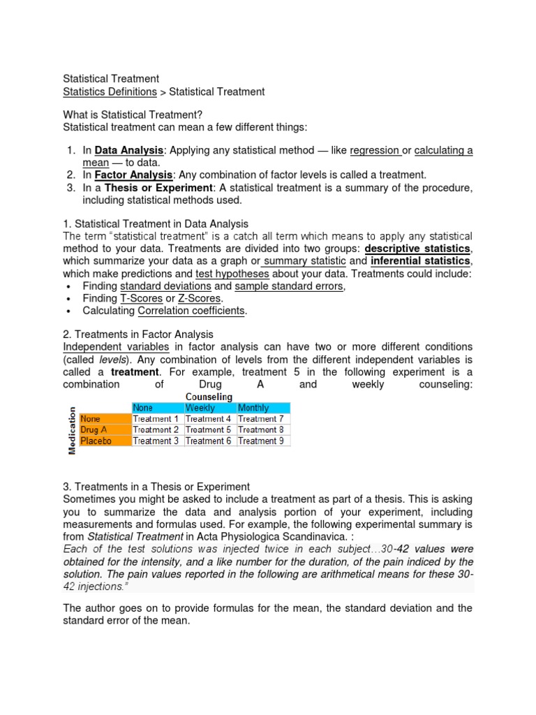 Statistical Treatment | Level Of Measurement | Statistics
