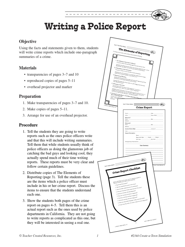 Writing Police Report | Download Free PDF | Criminal Law | Law Enforcement