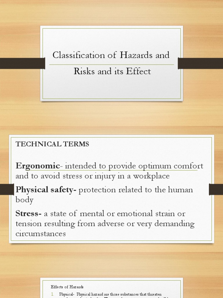 Clasification of Hazards and Risks and Its Effects | PDF | Hazards ...