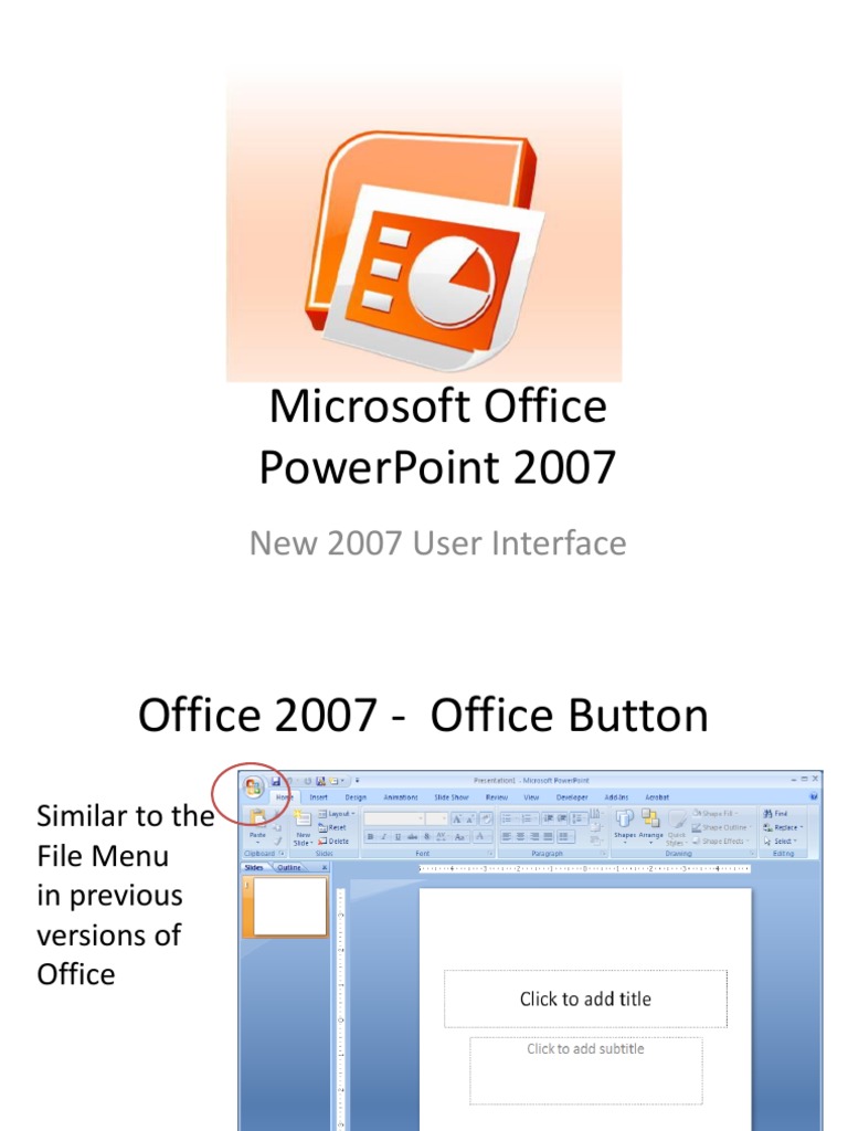 Microsoft Office Powerpoint 2007: New 2007 User Interface | PDF | Human ...