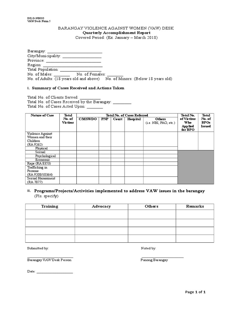 Vawc Form | PDF