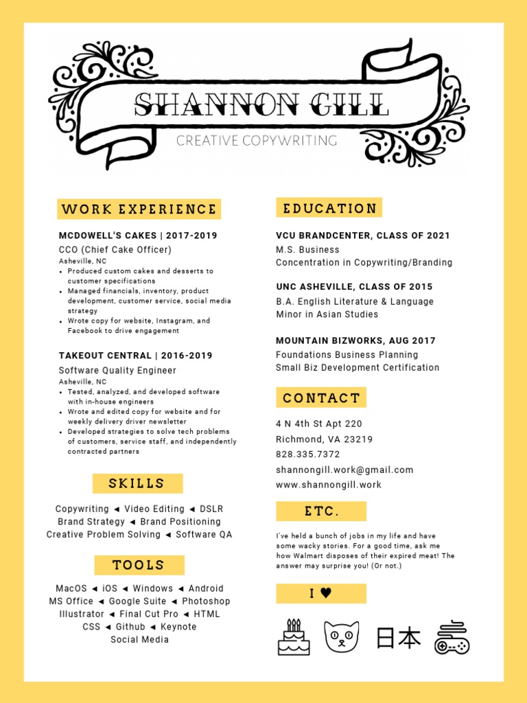 Education Work Experience: Vcu Brandcenter, Class of 2021 MCDOWELL'S ...