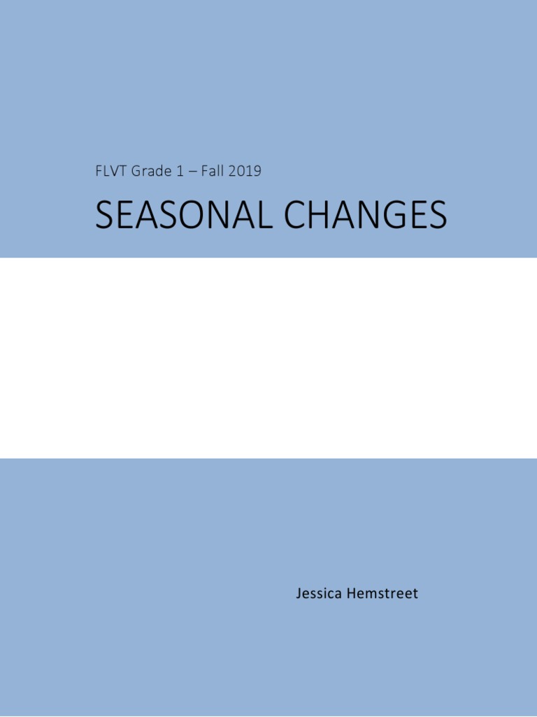 Grade 1 Seasonal Changes Unit Plan | PDF | Teachers | Learning