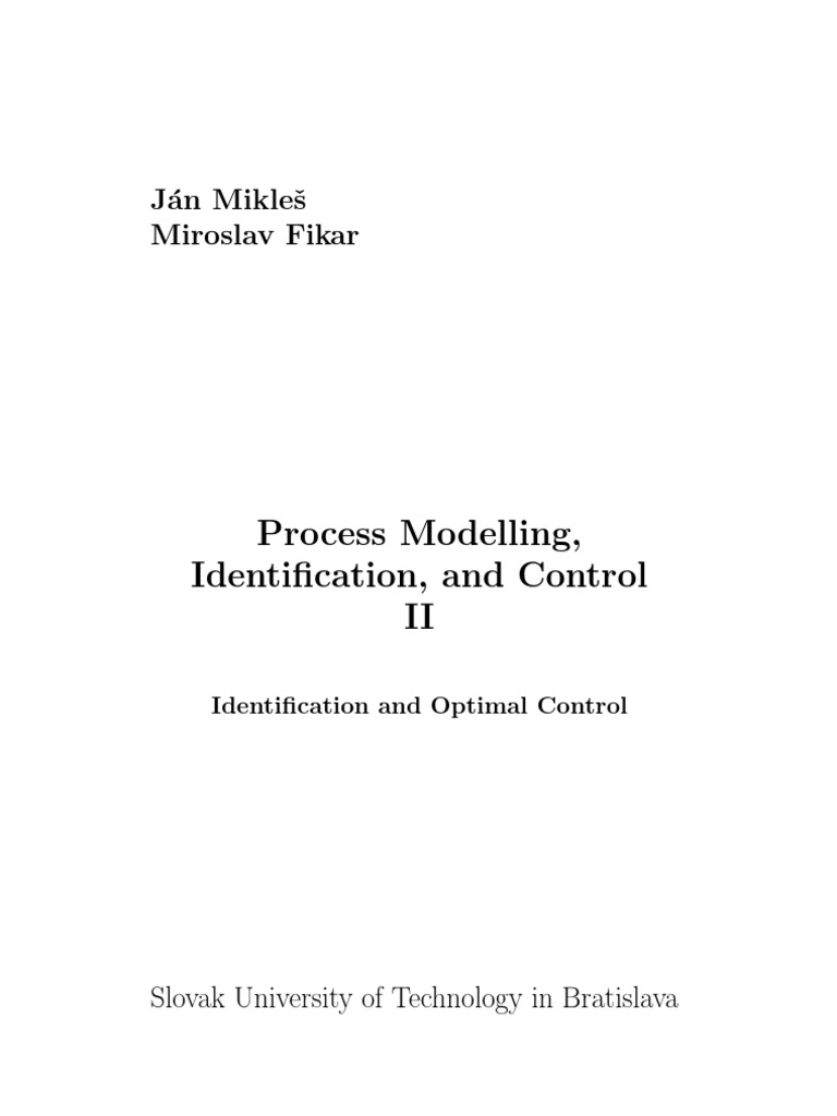 Process Modeling, Identificaion and Control | PDF | Control Theory | Applied Mathematics