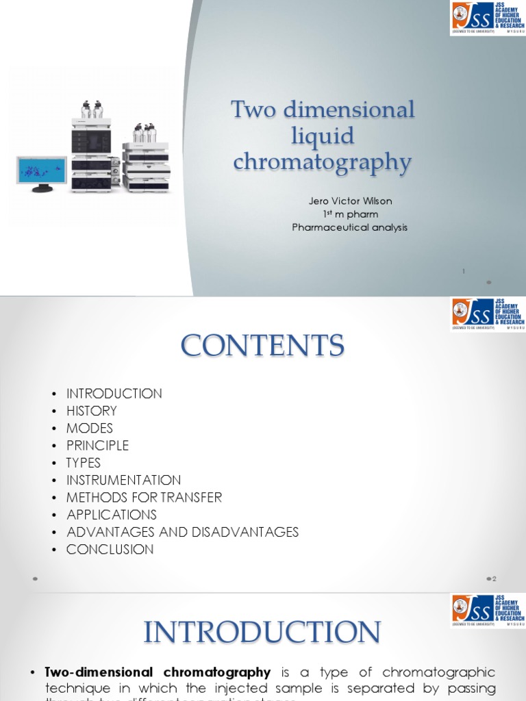 Two dimensional liquid chromatography: Jero Victor Wilson 1 m pharm ...