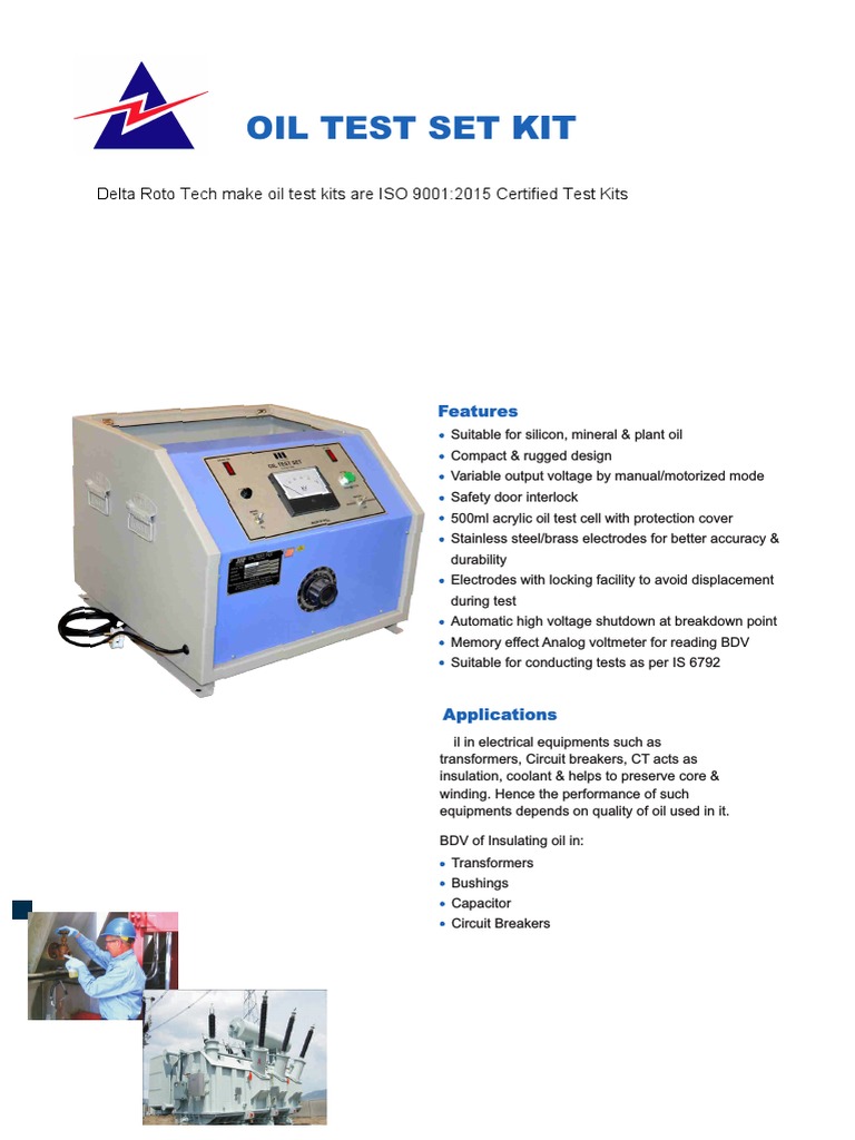 Oil Test Set KIT: Delta Roto Tech Make Oil Test Kits Are ISO 9001:2015 ...