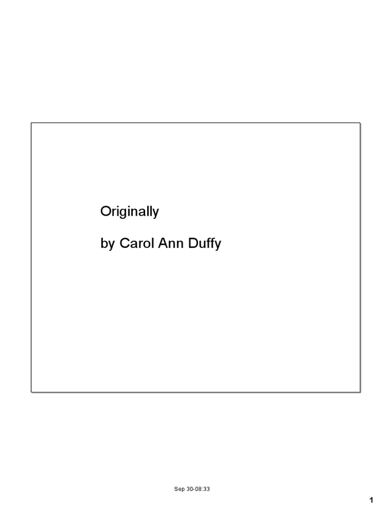 Originally by Carol Ann Duffy | PDF | Grammar | Linguistics