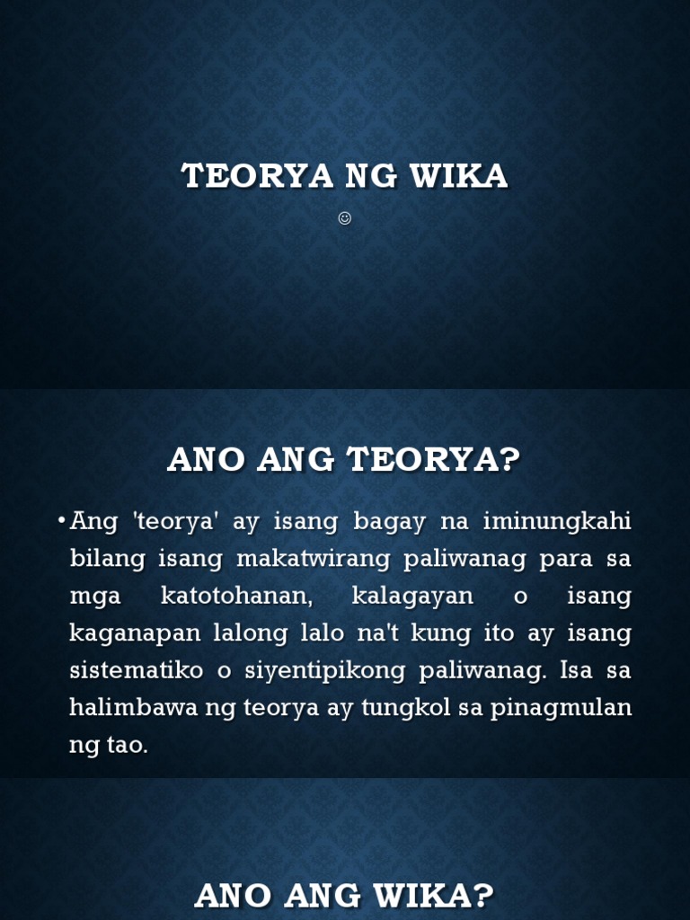 Teorya NG Wika | PDF