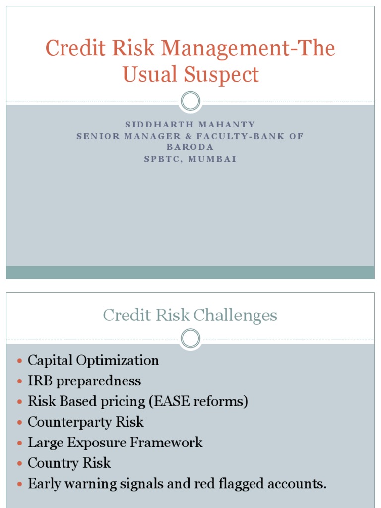 Risk MGT Credit Risk CBI | PDF