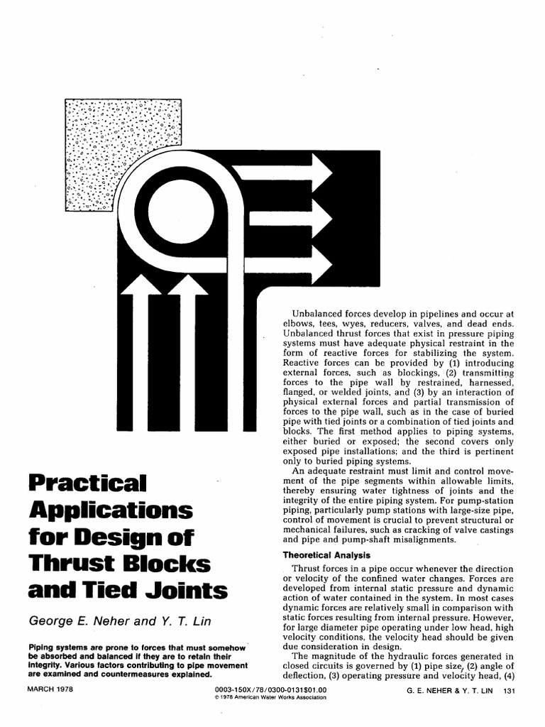 Practical Applications For Design of Thrust Blocks and Tied Joints ...