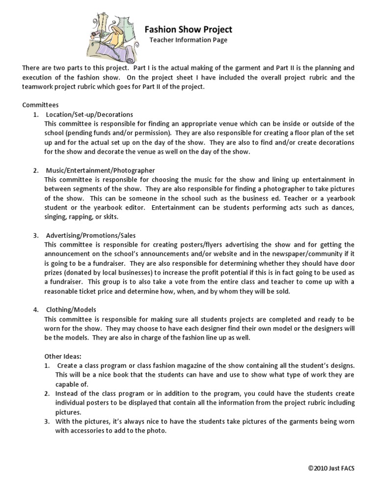 Fashion Show Project | PDF | Fashion | Clothing