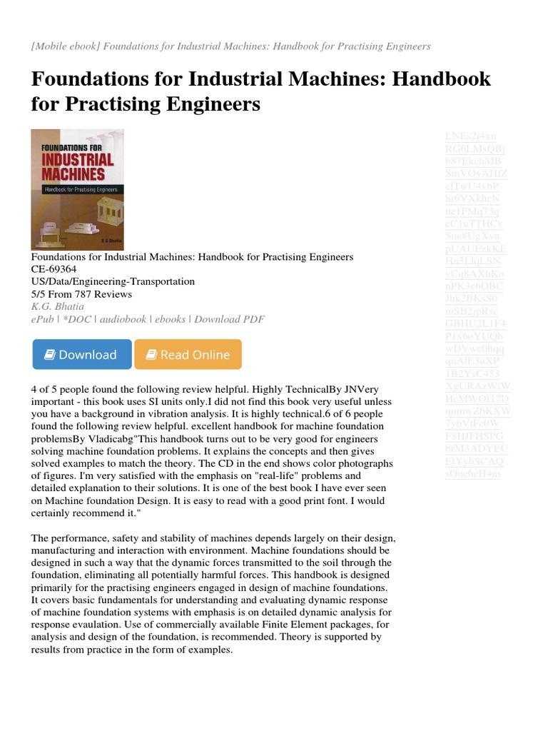 Foundations For Industrial Machines: Handbook For Practising Engineers ...