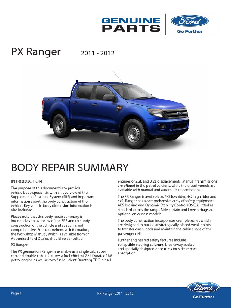 MA-PX Ranger Body Repair Summary - LR | PDF | Airbag | Seat Belt