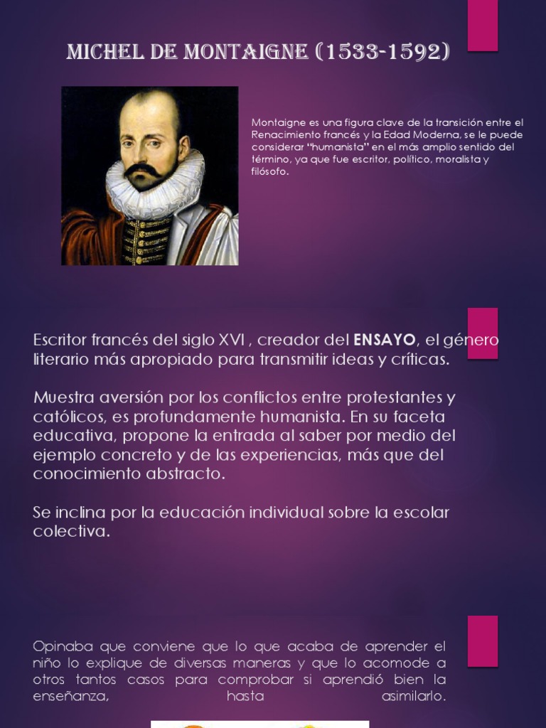 MICHEL DE MONTAIGNE (1533-1592) | Michel De Montaigne | Estoicismo