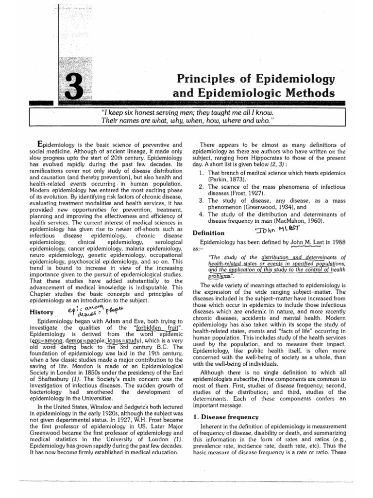 Epidemiology Section by K. Park | PDF