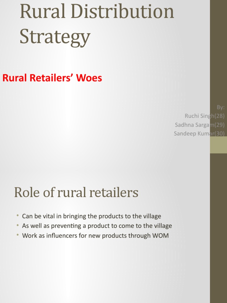 Rural Retail Distribution Insights | PDF | Retail | Market (Economics)