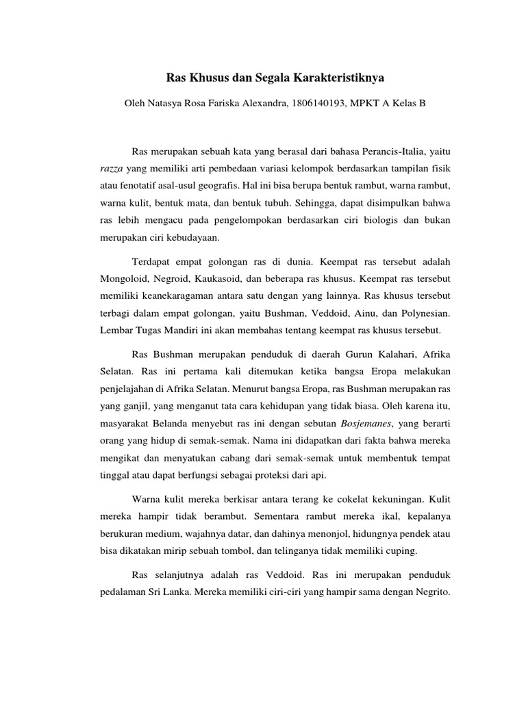 Ras Khusus Dan Segala Karakteristiknya | PDF