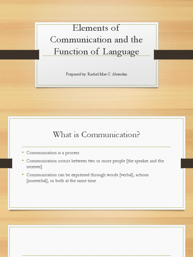 Elements of Communication | PDF | Communication | Information