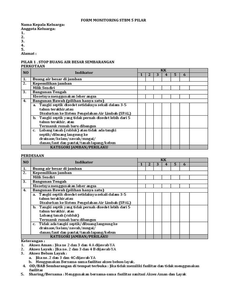 Form 5 Pilar STBM | PDF