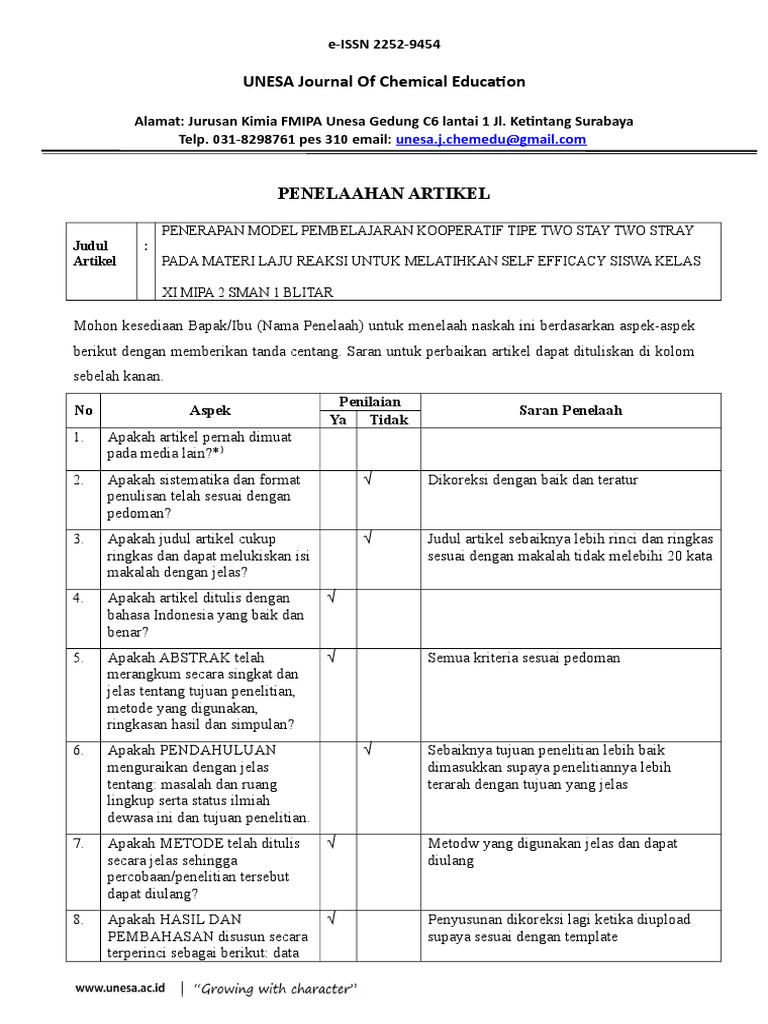 Format Telaah Artikel | PDF