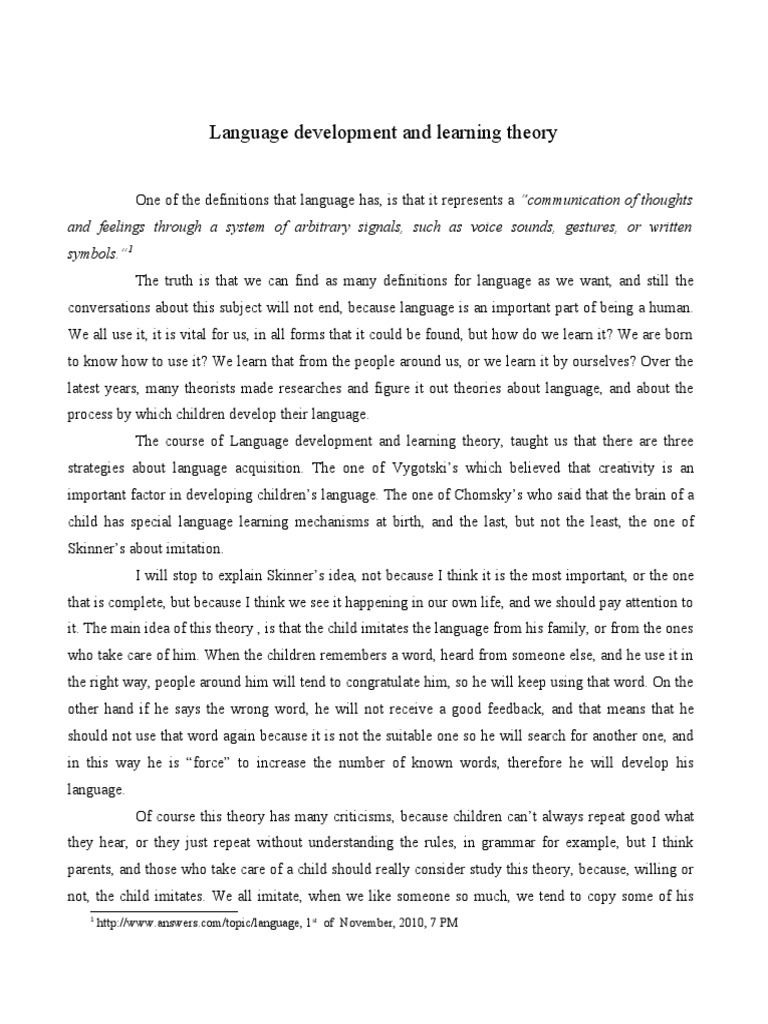 Article About Language Development | PDF | Language Development | Language Acquisition
