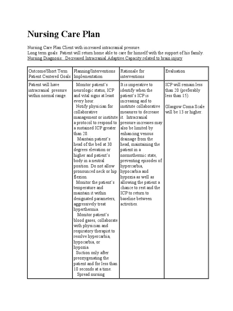 Nursing Care Plan | PDF | Blood Pressure | Diseases And Disorders