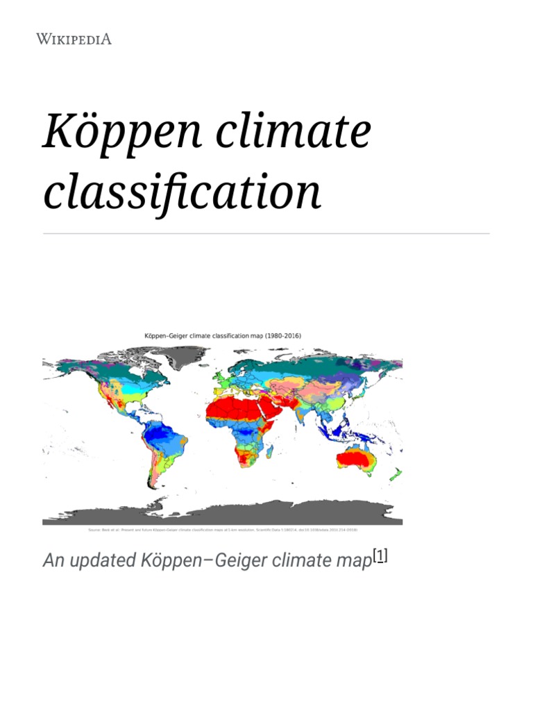 Köppen Climate Classification - Wikipedia | PDF | Oceanic Climate | Climate