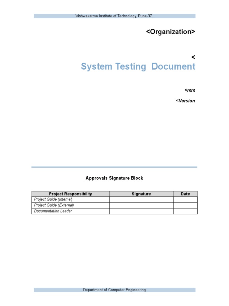 System Testing Template | PDF | Software Testing | Specification ...
