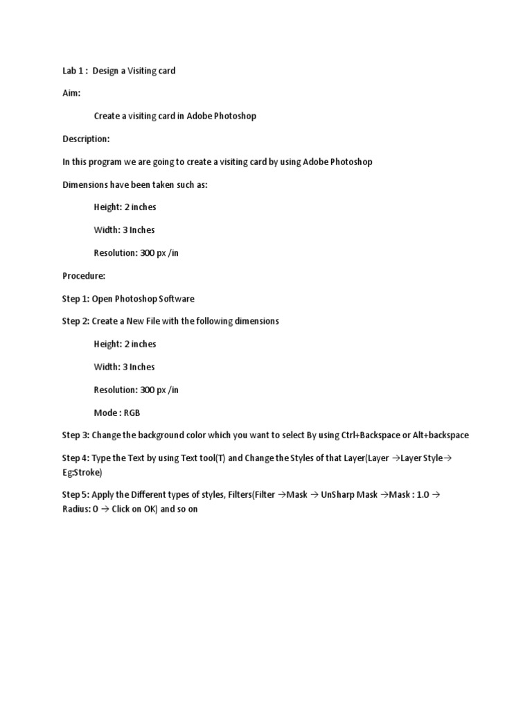 Computer Fundamentals and Photoshop Lab | PDF | Adobe Photoshop | Areas ...