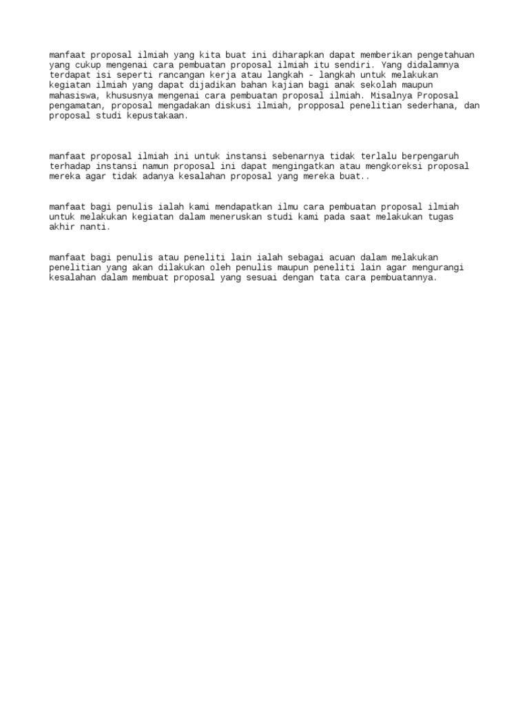 Manfaat Proposal | PDF