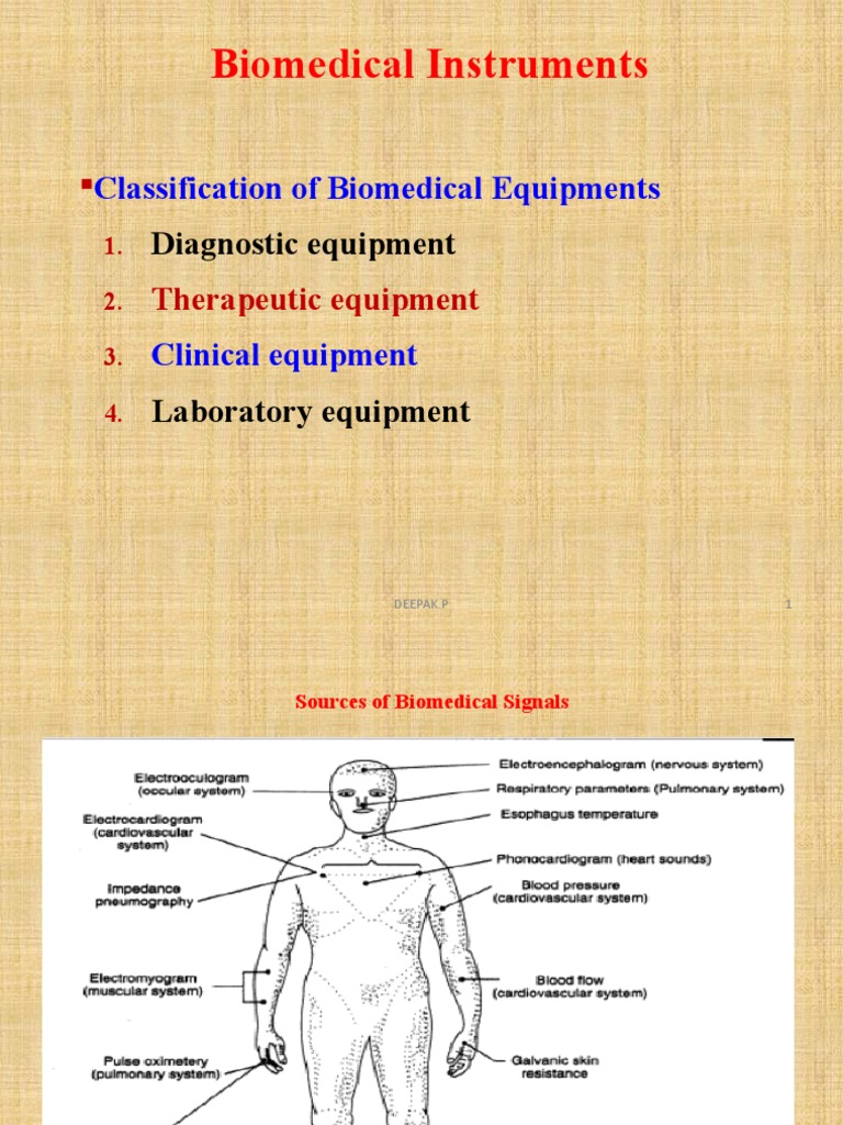 Biomedical Instruments: Classification of Biomedical Equipments | PDF ...