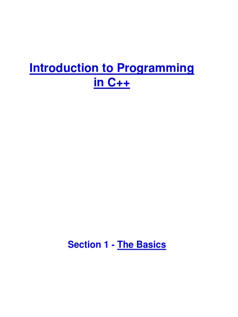 Introduction To Programming in C++ | Download Free PDF | C (Programming ...