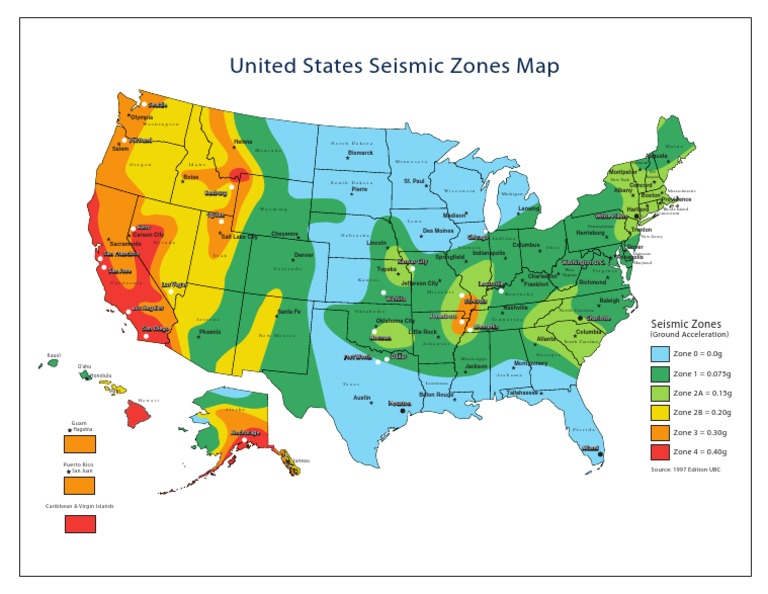 US Seismic Zones Overview Map | PDF | North America | The United States