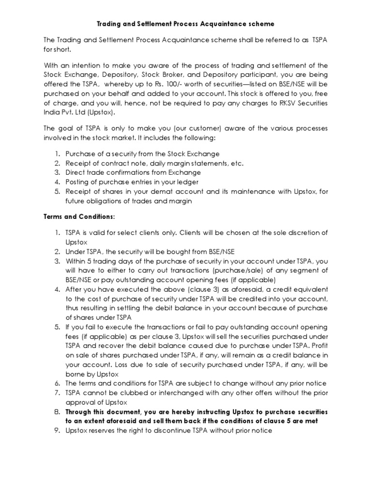 TSPA Scheme RKSV PDF | PDF | Stocks | Debits And Credits