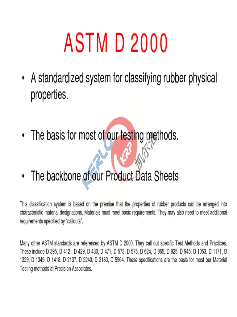 Decoding the Code: A Guide to Understanding ASTM D2000 Rubber Material Specifications | PDF ...