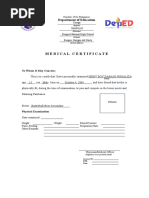 Medical Certificate 2010 Palaro | PDF | Physical Examination | Practice ...