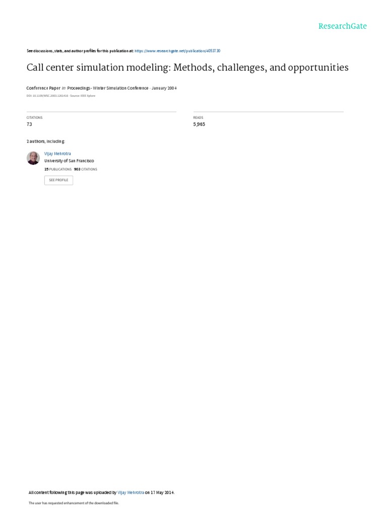 Call Center Simulation Insights | PDF | Call Centre | Simulation